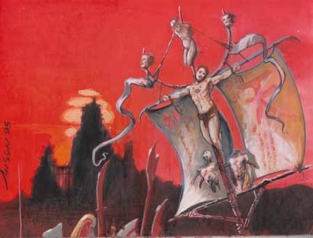 L5R - Terrible Standard of Fu Leng Original Artwork – Anson Maddocks Art